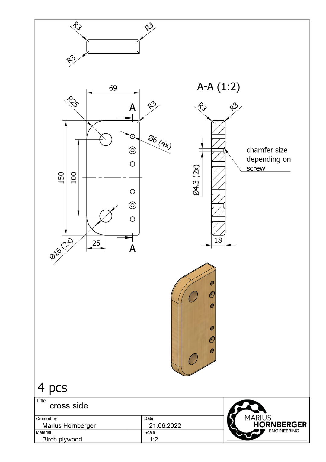 Height adjustable computer arm plans/dimensions – Marius Hornberger ...